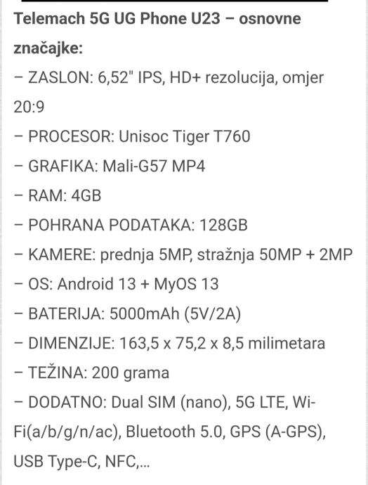 5G UG Phone U23