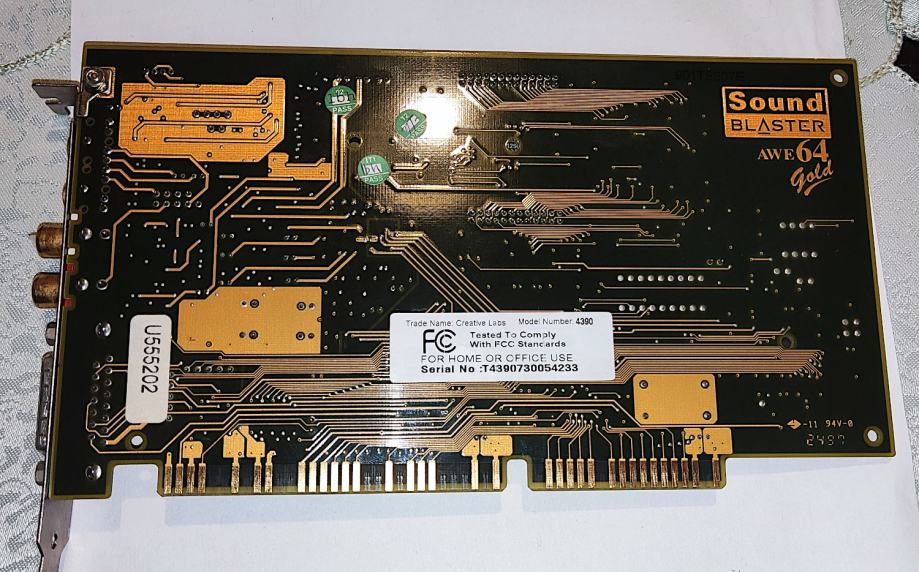 Retro zvučna audio kart. Creative Sound Blaster AWE64 GOLD ISA CT4390
