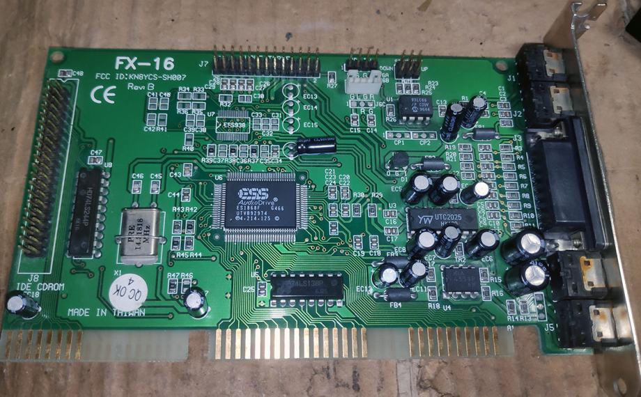 Retro zvučna kartica ACER FX-16 ESS AUDIODRIVE 1868F ISA