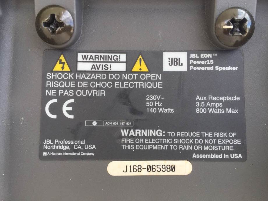 Par Jbl Eon Power 15 + Eon Power Sub aktivni razglas - 4 kutije