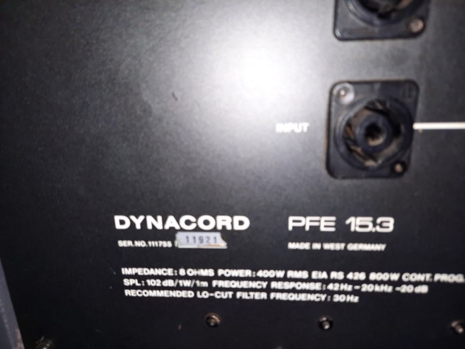 KUTIJE DYNACORD PFE 15.3 KAO NOVE