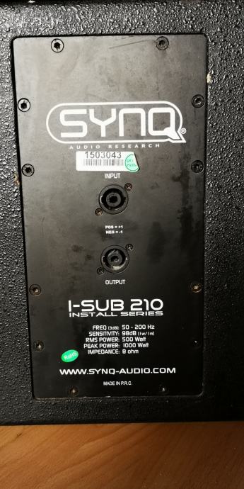 SYNQ I-SUB 210 subwooferi (odlični za caffe i beach barove)
