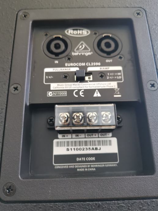 Zvučnici 15 Behringer Eurocom CL2596 PAR