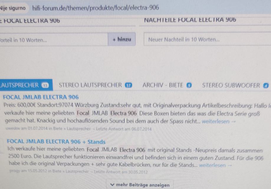 JM LAB FOCAL ELECTRA 906