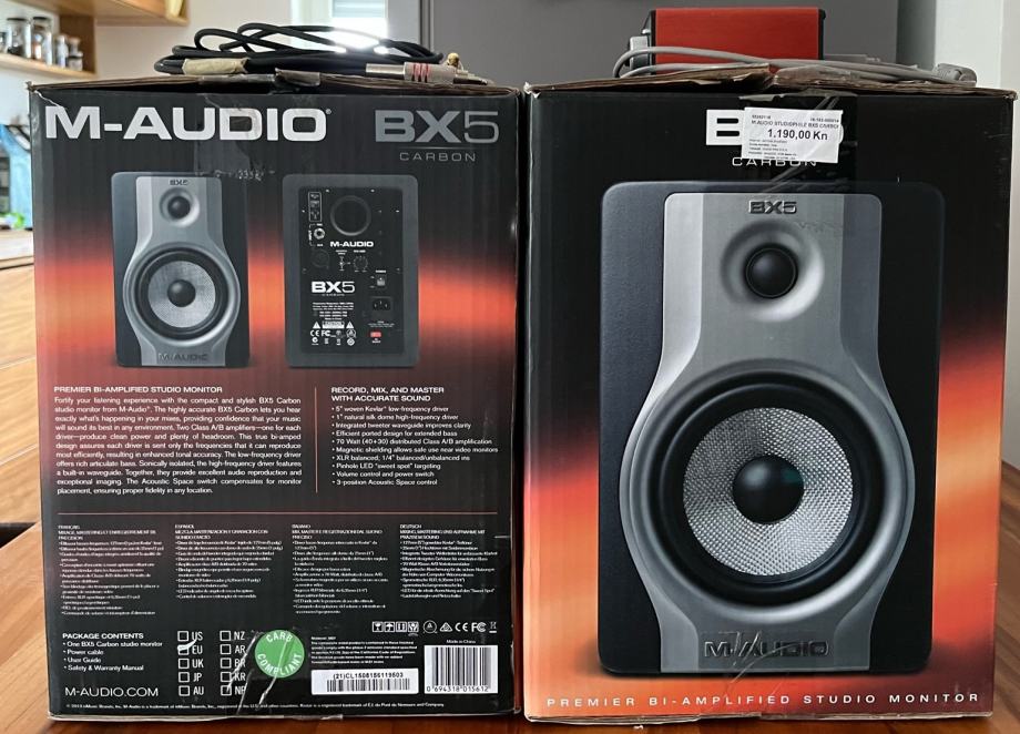 M-Audio BX5 Carbon studio zvučnici+Scarlett solo gen 1 zvučna kartica