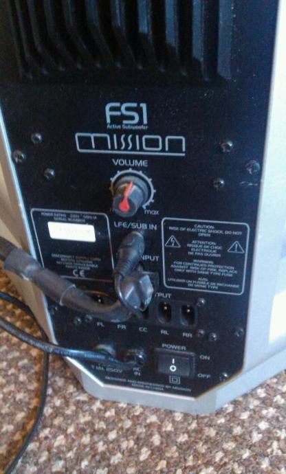 Mission FS1 5.1 AV Silver Sub Sat System - Zucnici Surround 6 x 100W