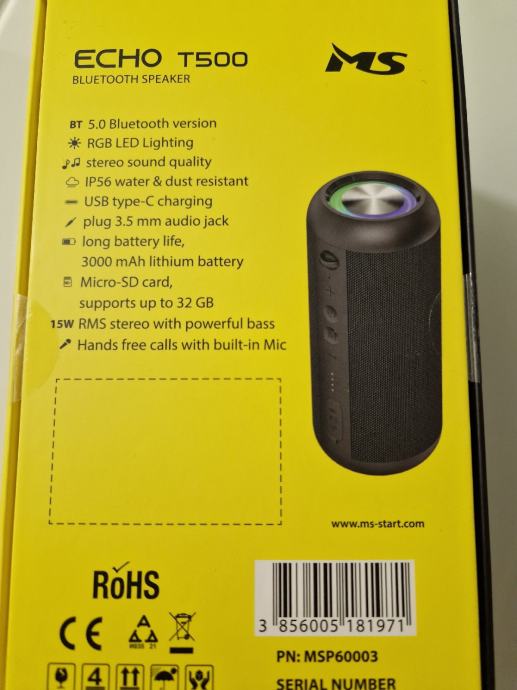 AKCIJA DO 28.08. MS BLUETOOTH BT ZVUČNIK ECHO T500