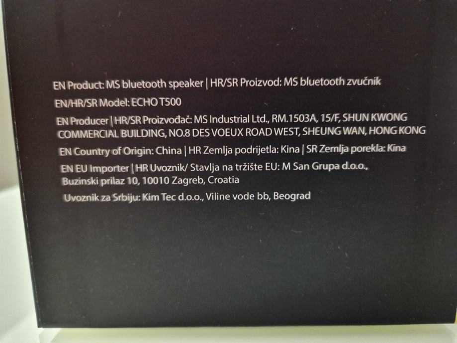 AKCIJA DO 28.08. MS BLUETOOTH BT ZVUČNIK ECHO T500