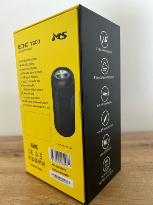 Prijenosni Bluetooth zvučnik MS Echo T500, MSP60003, crni