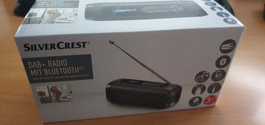 Silvercrest DAB+/FM radio, Bluetooth zvučnik, novo, jamstvo 2 god.
