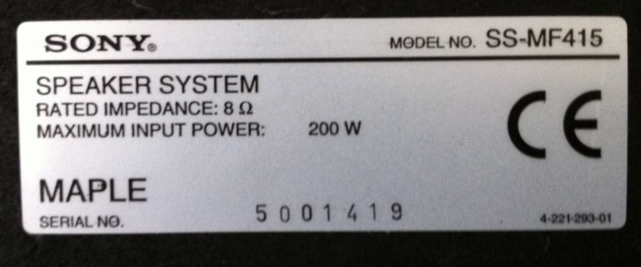 Sony SS MF415 - Zvučnici