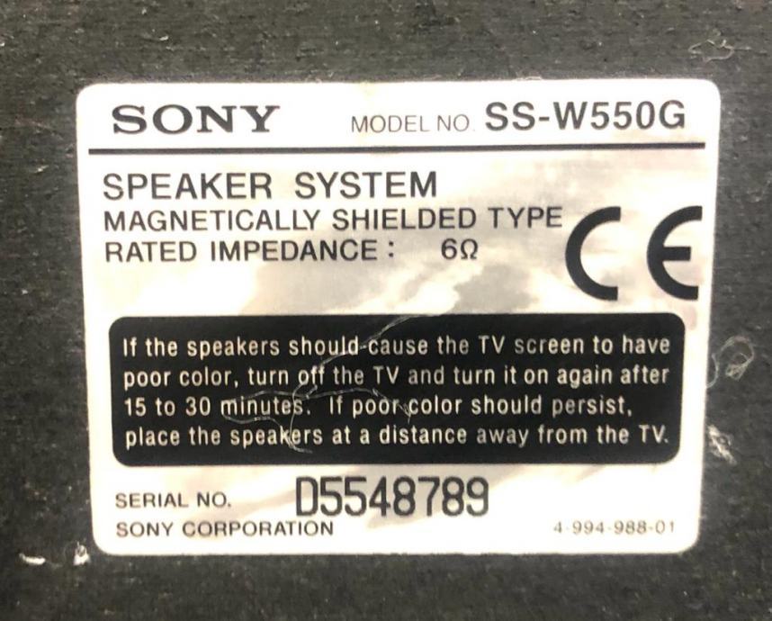 SONY Ss - W550G ZVUČNICI
