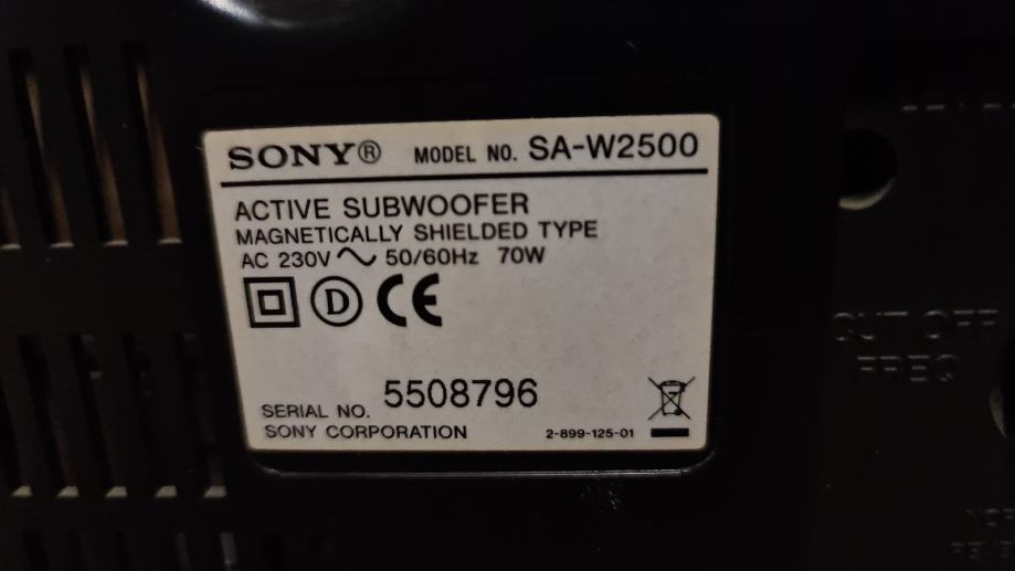SONY SA-W2500 aktivni subwoofer
