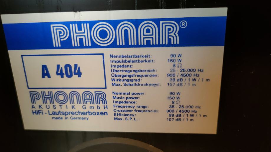 Zvučnici Phonar A404 - Germany