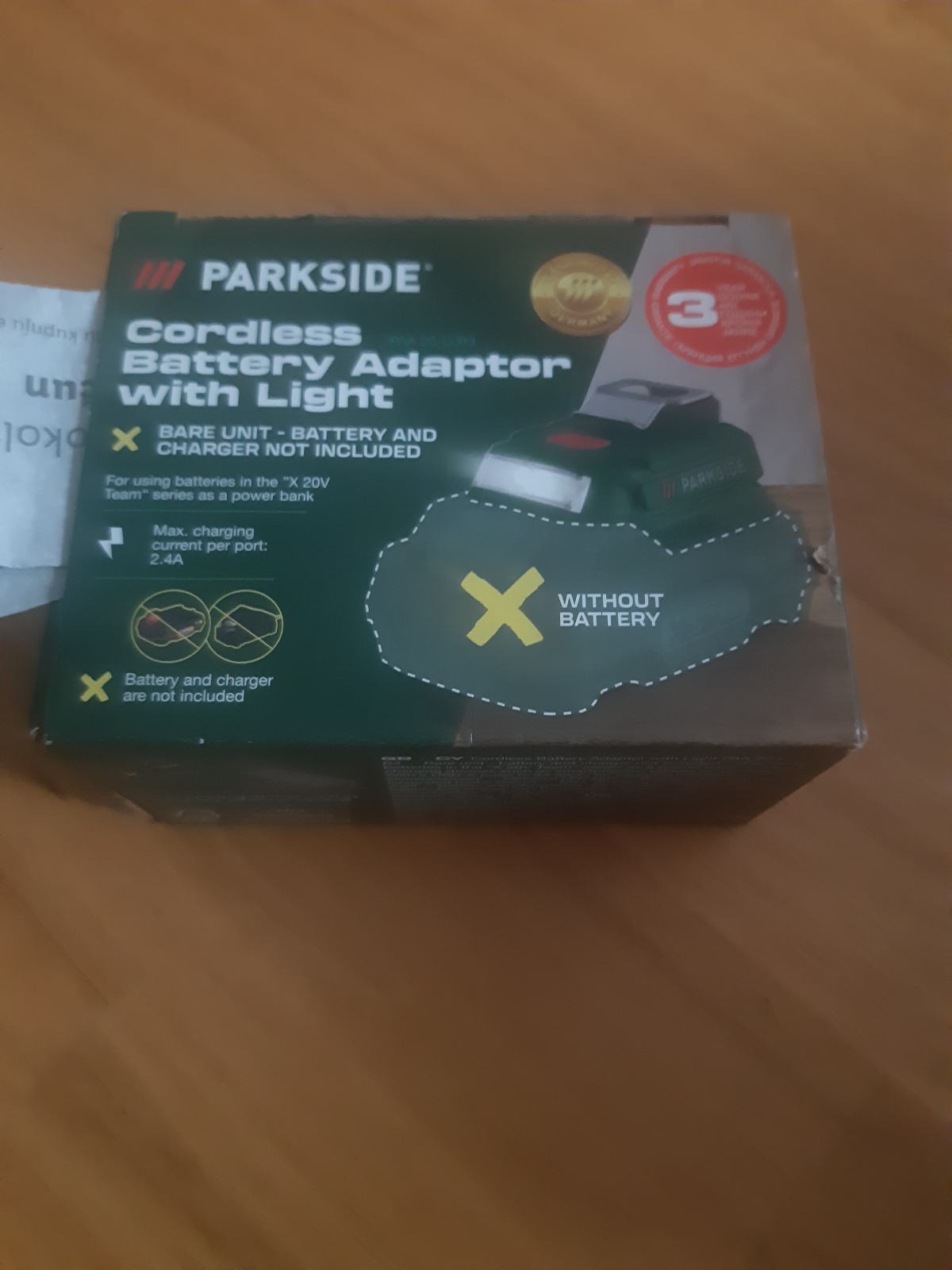 Parkside aku 20V USB baterijski adapter PAA 20 Li-B3, 2 x USB-A (NOVO)