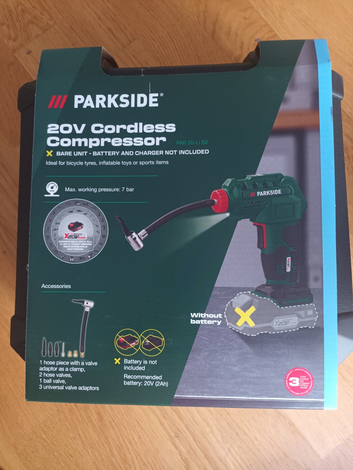 Parkside aku kompresor PAK 20 Li B2 novo pumpa za gime