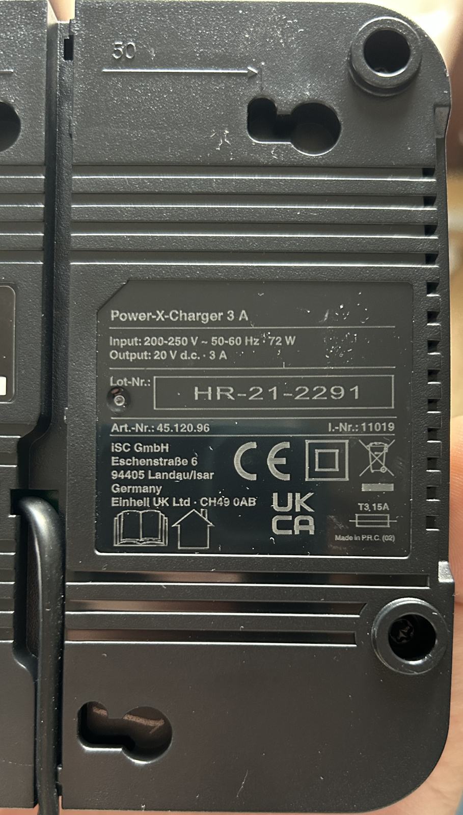 Punjač Einhell Power X-Change 3A 20V