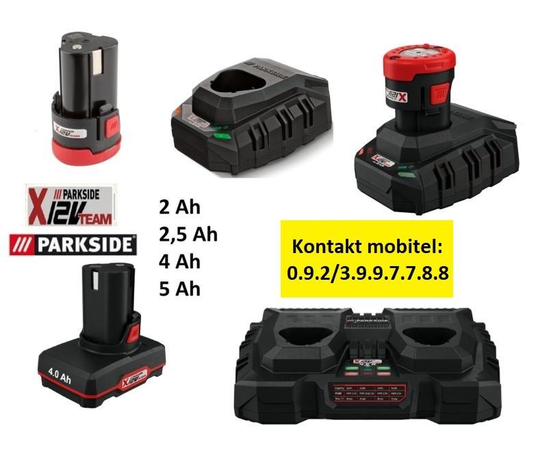 Parkside 12V baterije i punjaci 2Ah 2.5Ah 4Ah 5Ah dupli punjac NOVO