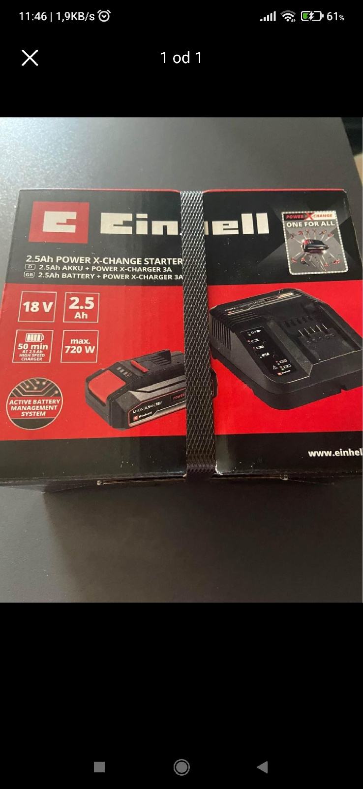 Einhell set punjač+baterija