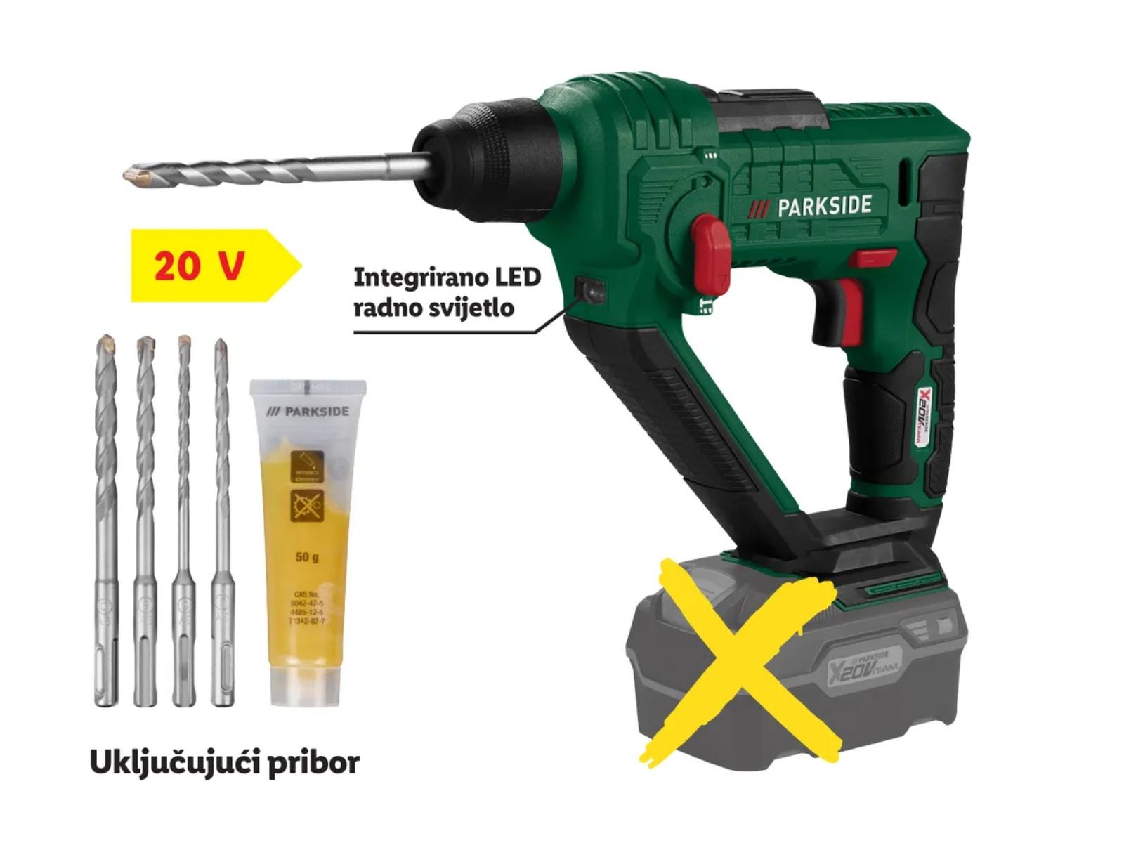 Parkside aku udarna bušilica 20v