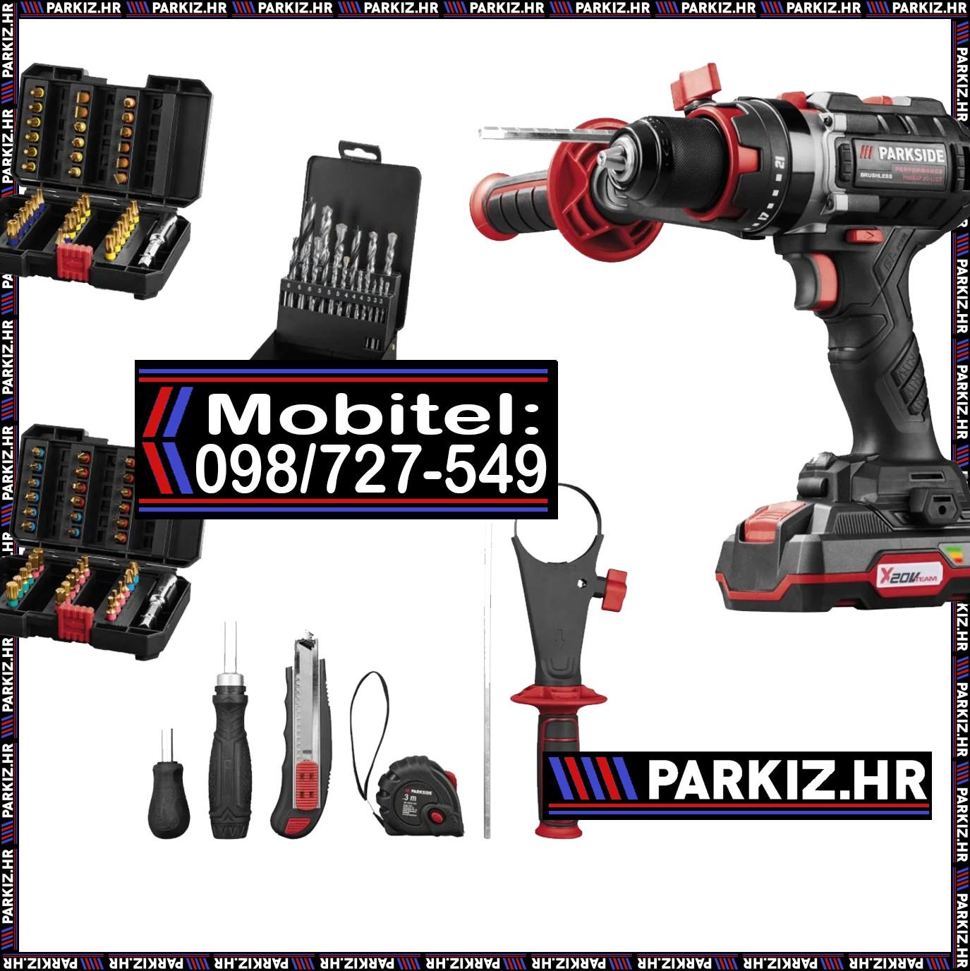 Parkside Performance aku 20V udarna bušilica 64Nm PSBSAP+baterije itd