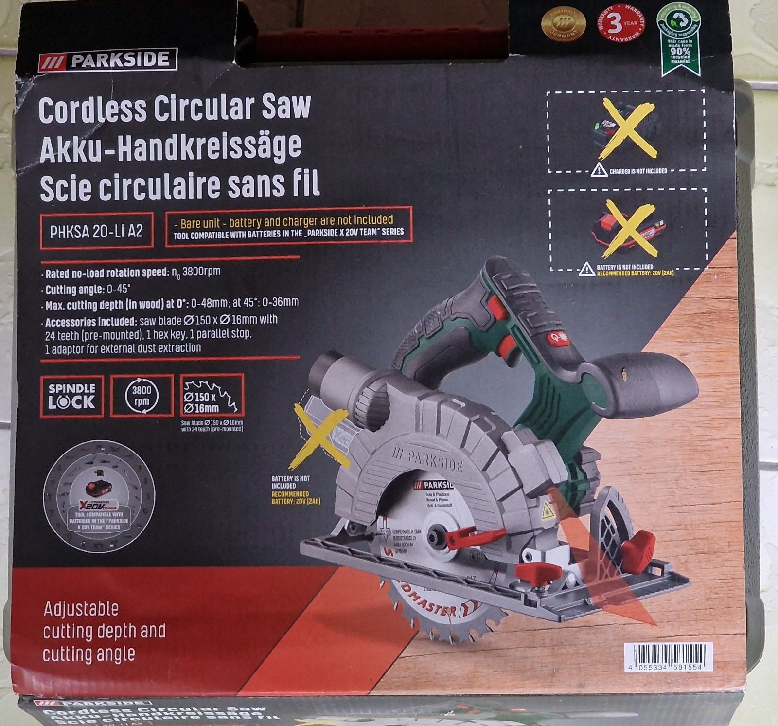 PARKSIDE PHKSA 20-Li A2 - AKU cirkular - NOVO