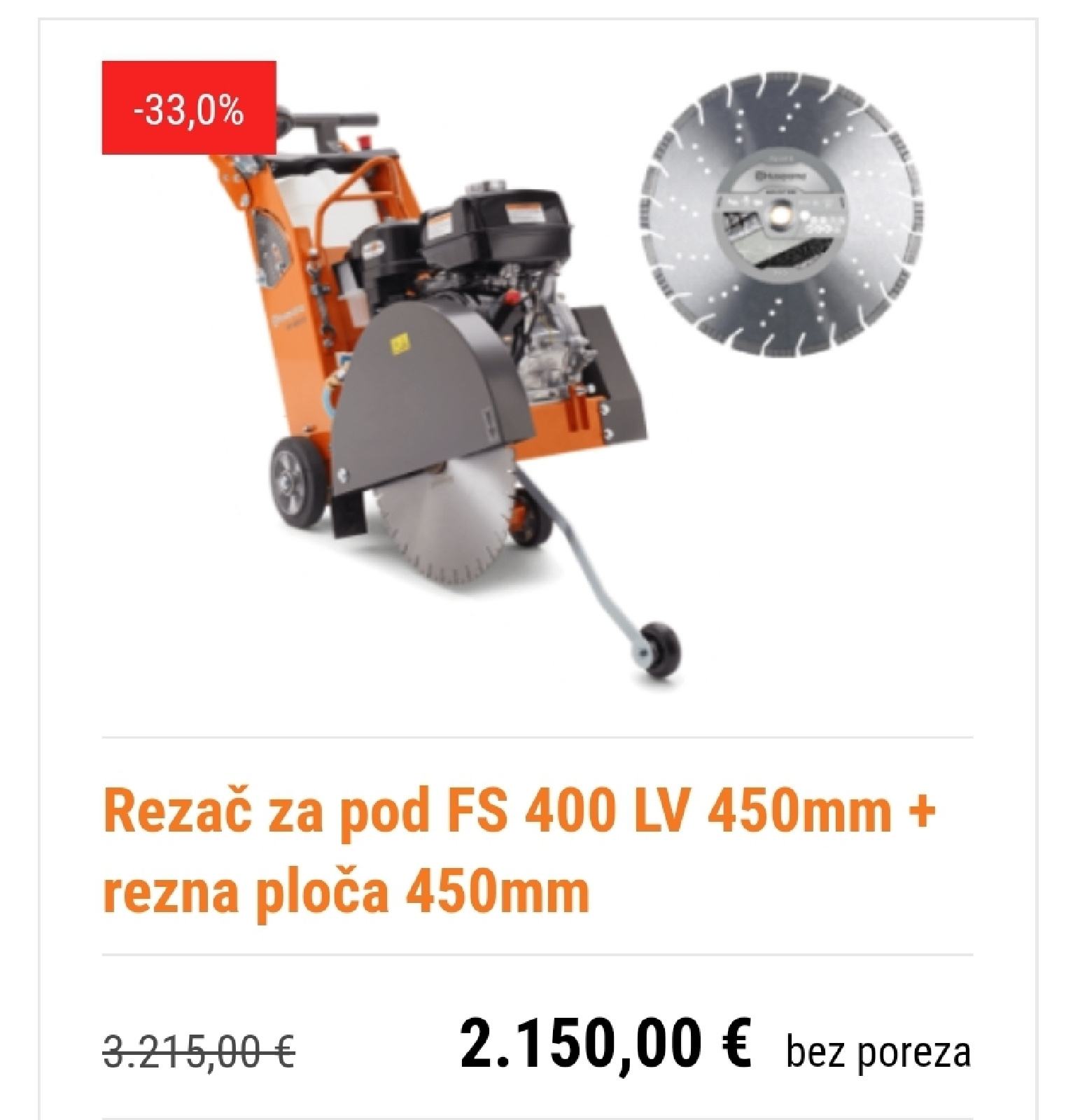 Podna pila FS 400 LV 450mm + rezna ploča 450mm *** AKCIJA