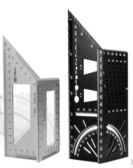 Trokut kutnik ALU mjerila tesarski 45° i 90° i 135° ALUMINIJ