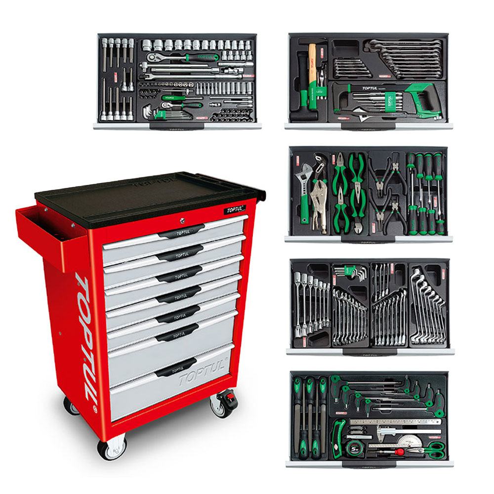 TOPTUL radionička kolica sa alatom PRO-PLUS 7 ladica 227 dj. GCAJ0020-