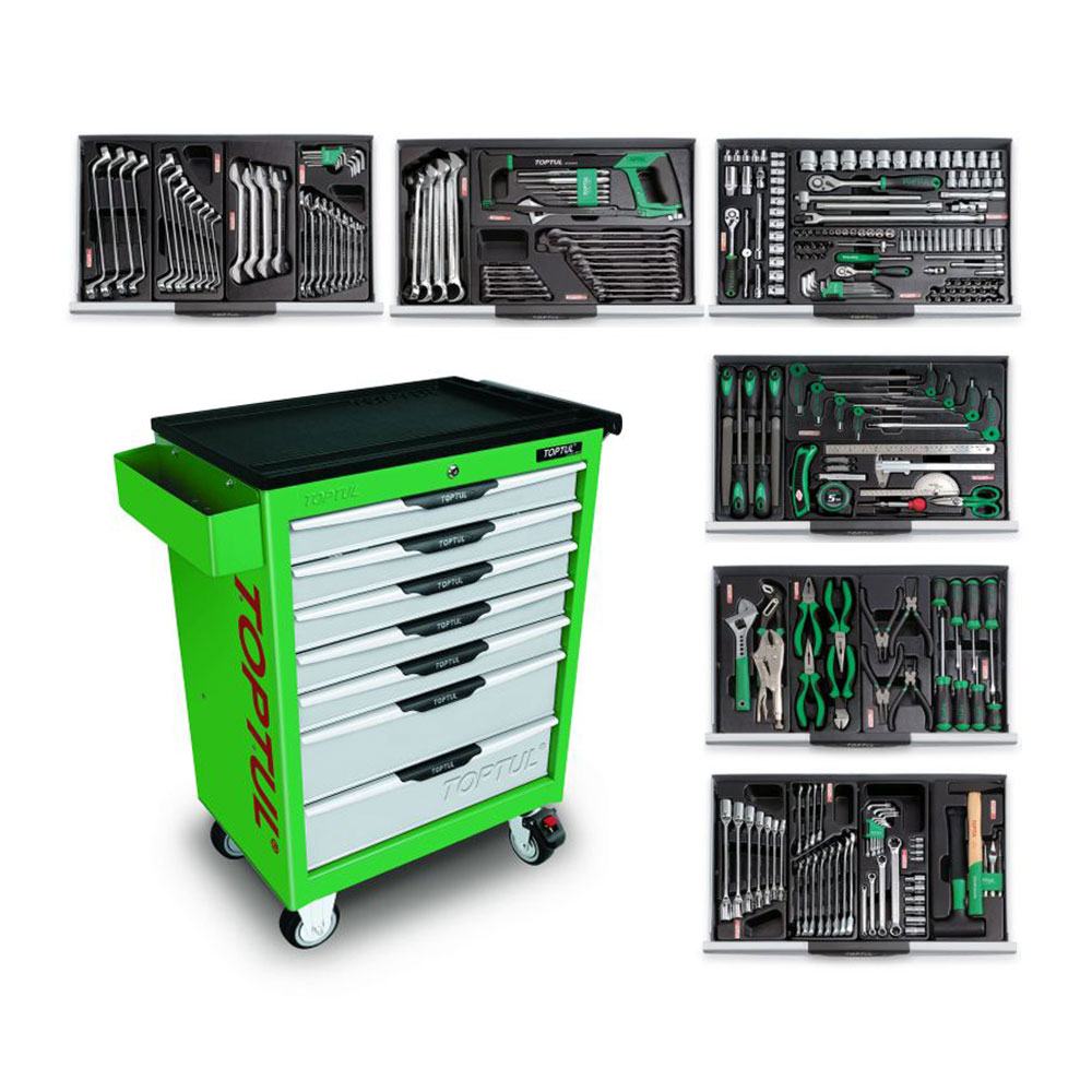 TOPTUL radionička kolica sa alatom PRO-PLUS 7 ladica 275 dj. GE32203-T