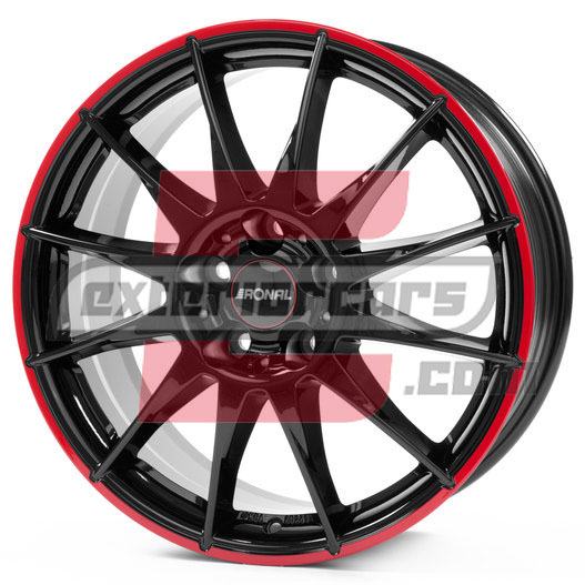 Ronal R54 - Jetblack-Red Rim