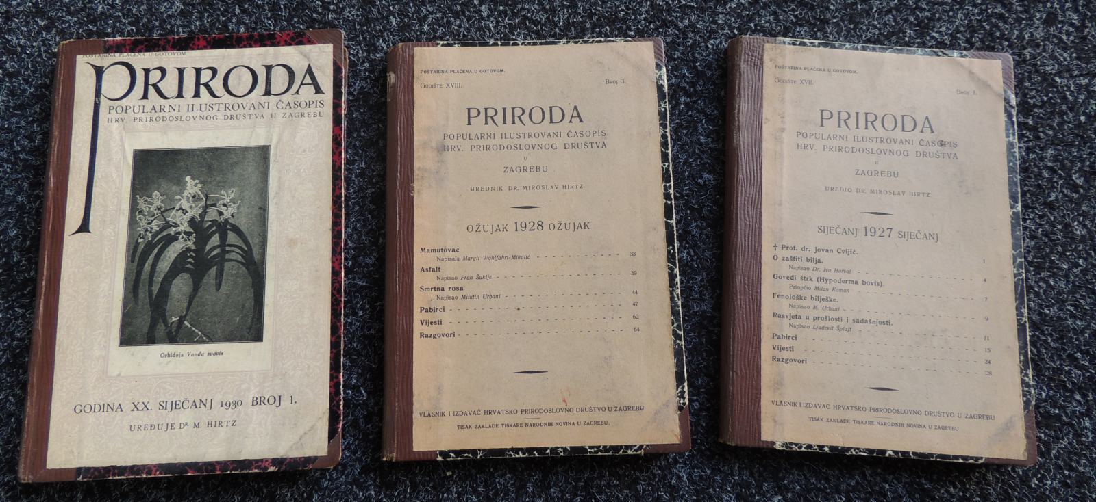 Časopis Piroda 1927 1928 i 1930. godina