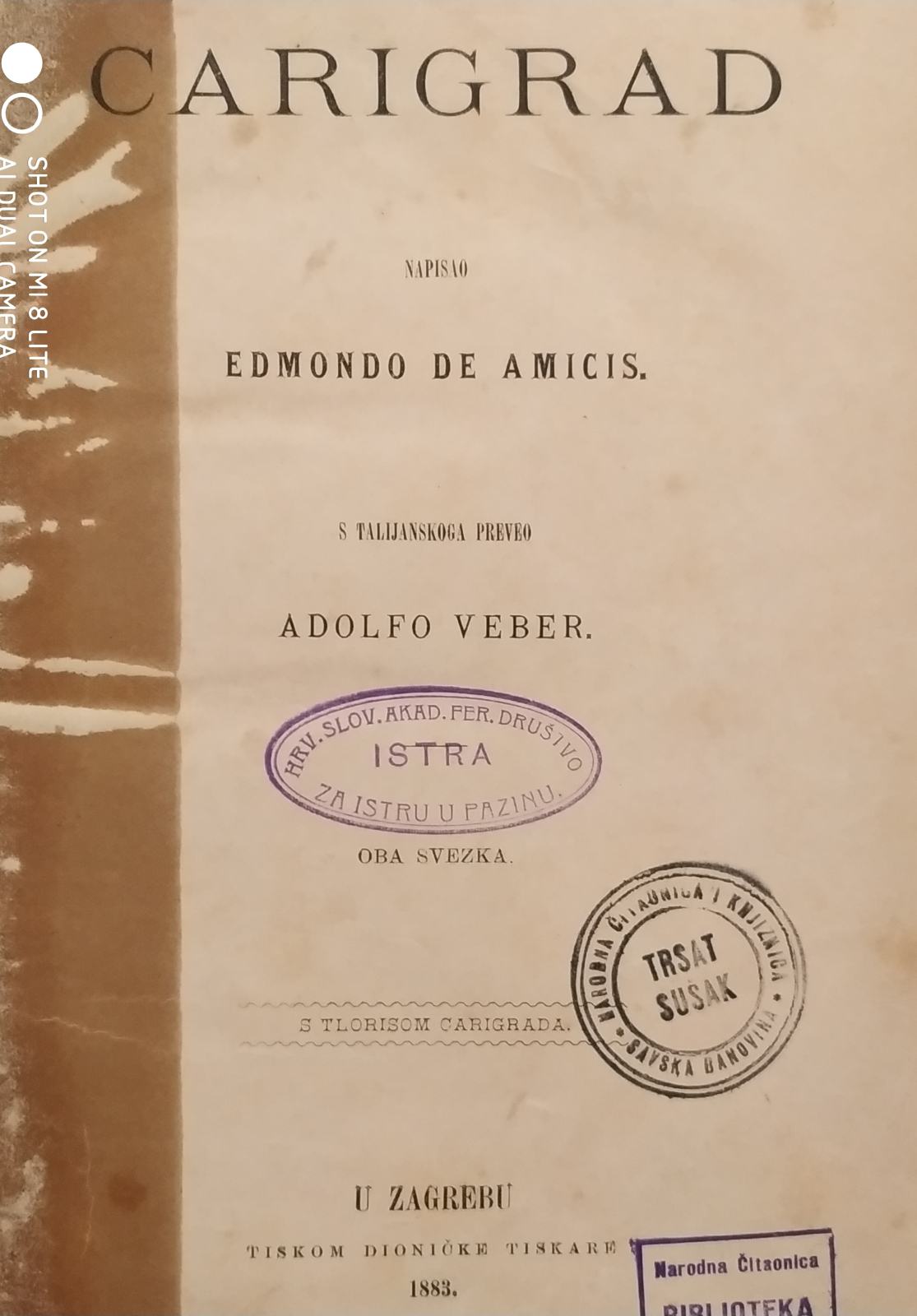 Edmondo de Amicis: Carigrad. 1883.god