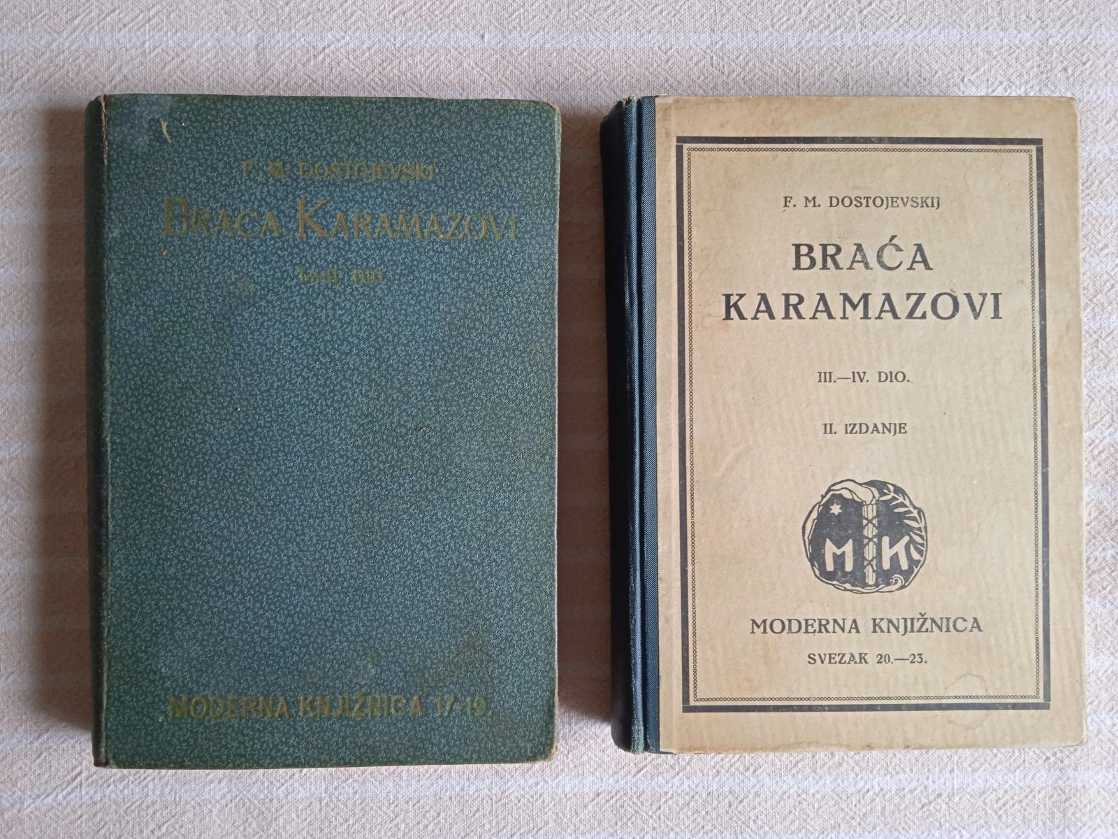 F.DOSTOJEVSKI BRACA KARAMAZOVI I-IV drugo izdanje