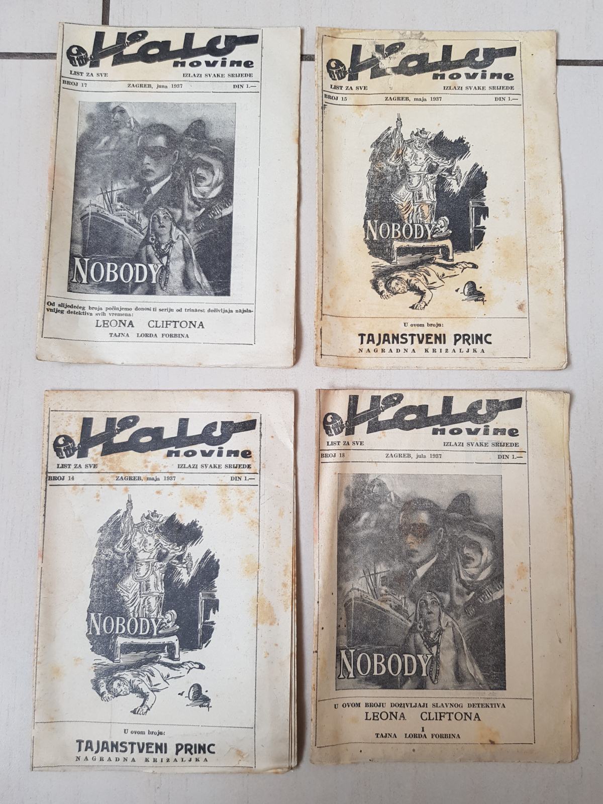 Halo novine; list za sve br.14,15,17,18 1937. RIJETKO