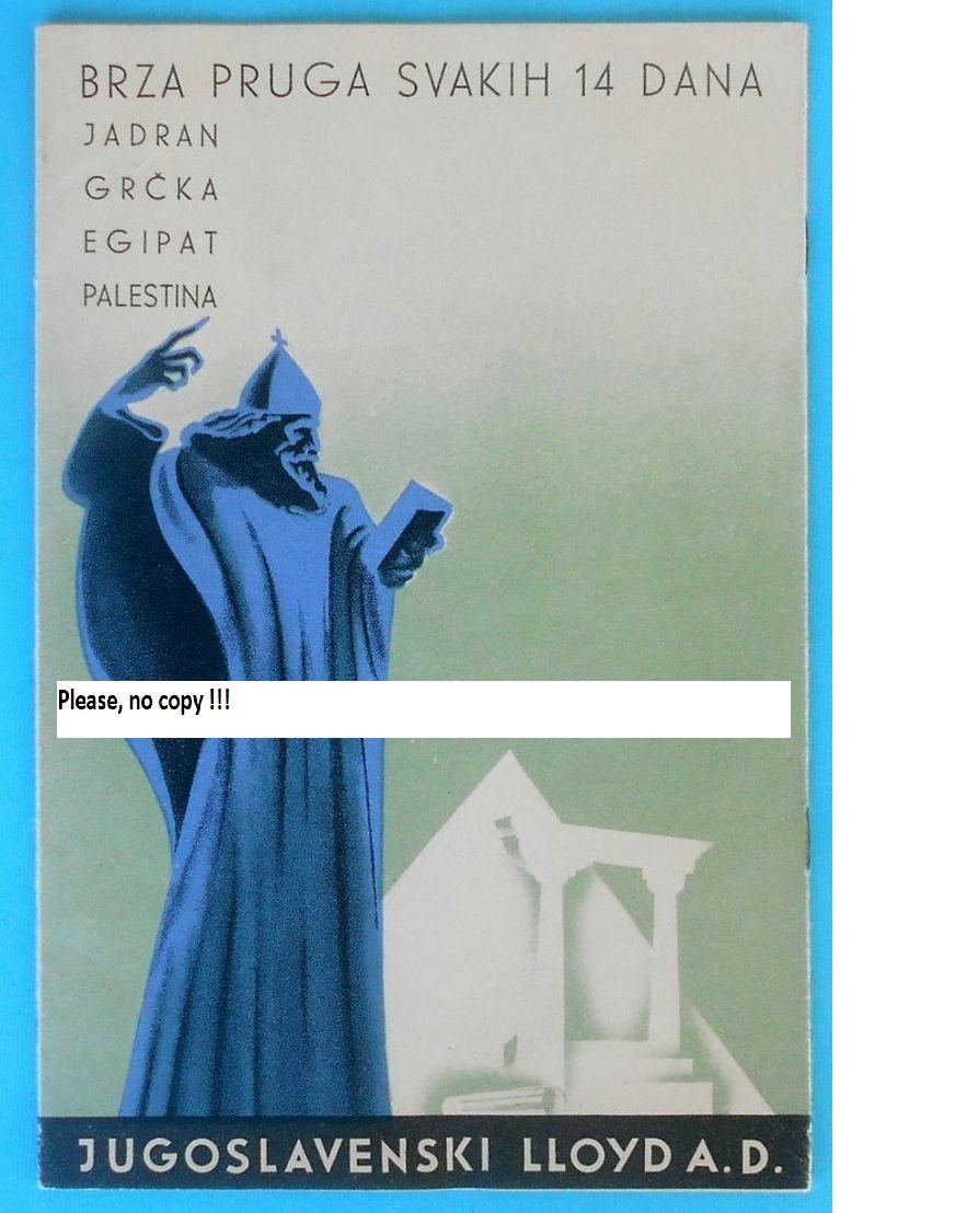 JUGOSLAVENSKI LLOYD brza pruga Jadran Grčka brodska brošura 1930-tih