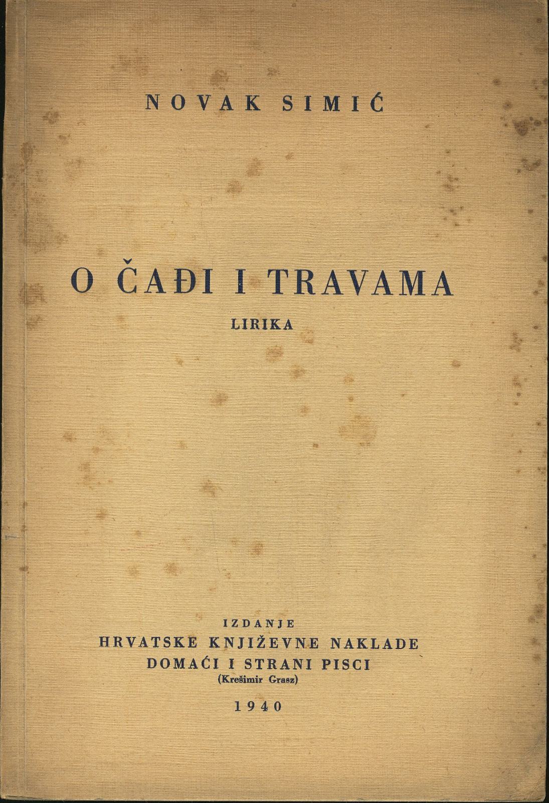 Novak Simić - O Čađi i travama Lirika Zabranjena knjiga