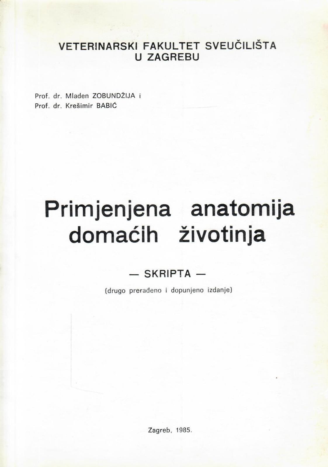 Primjenjena anatomija domaćih životinja
