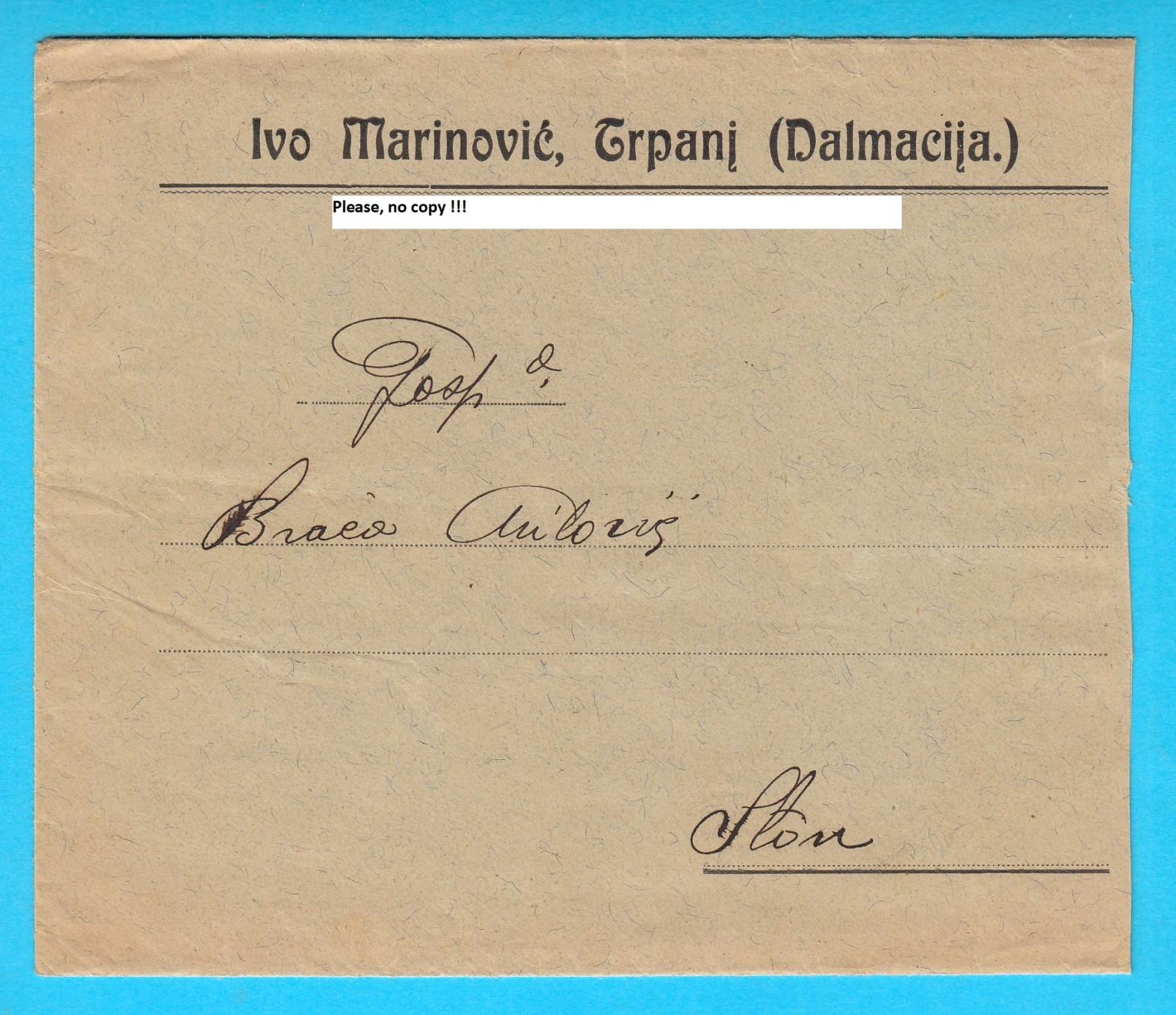 IVO MARINOVIĆ - TRPANJ (Dalmacija) staro austro-ugarsko pismo