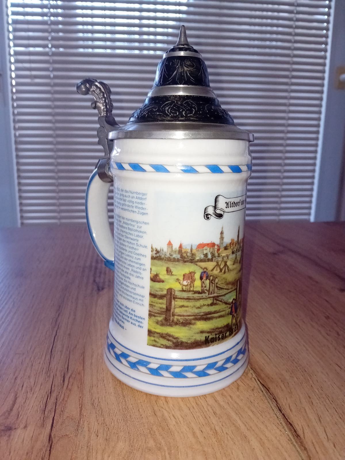 Krigla za pivo, s poklopcem - vintage