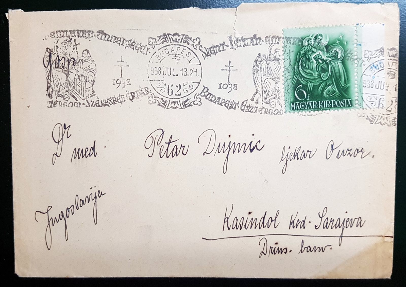 KUVERTA STARA iz 1938 g