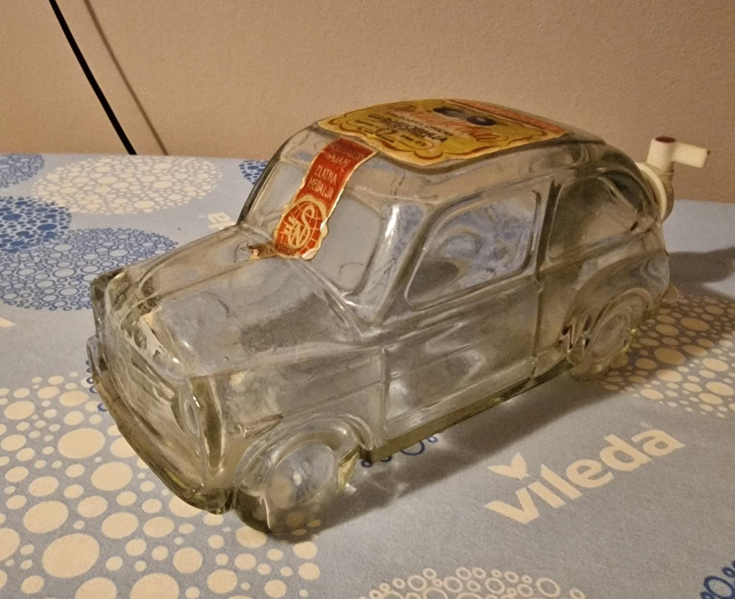 Stakleni FIĆO - vintage boca za rakiju RARITET