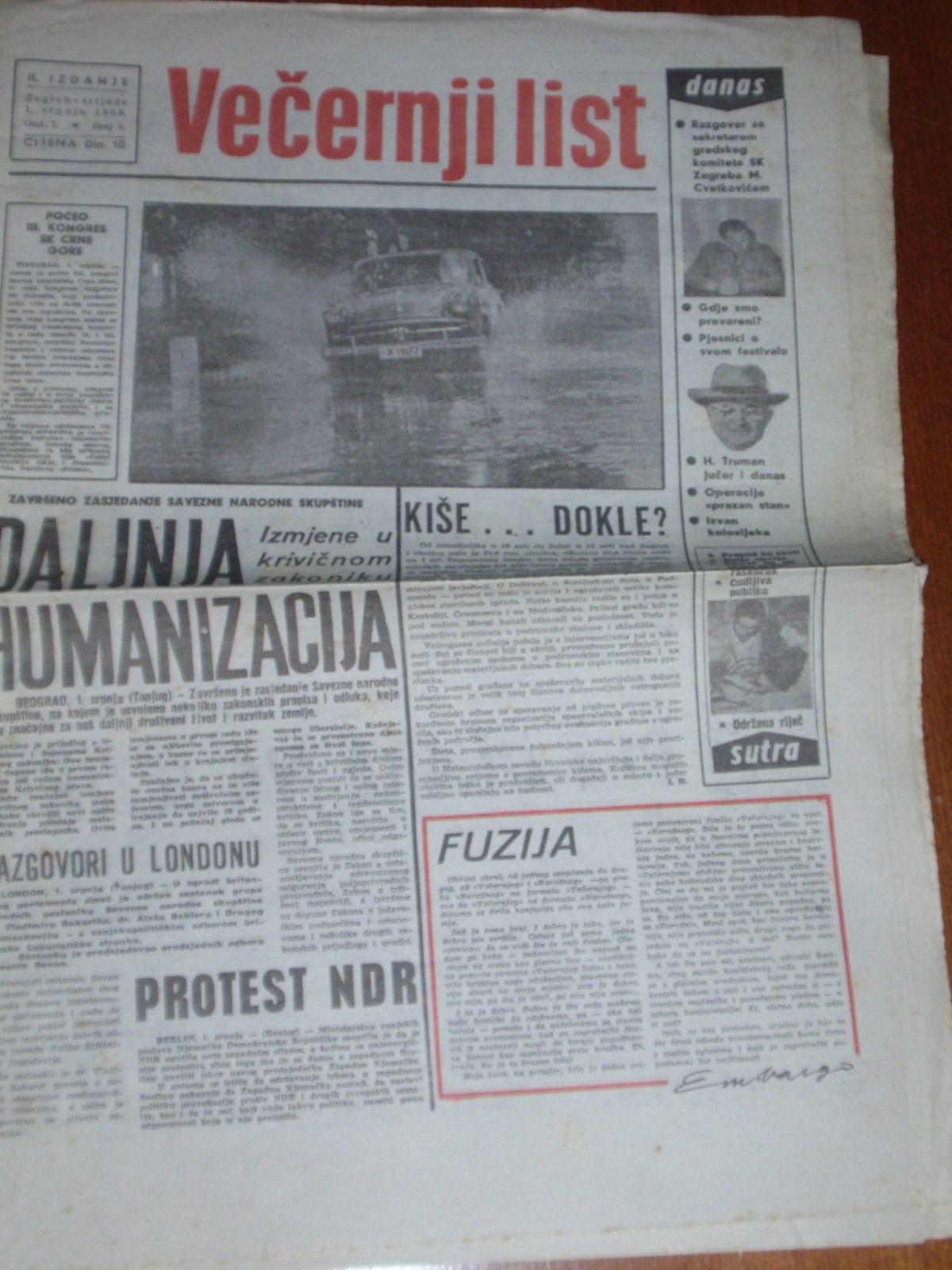 vecernji list -1 broj