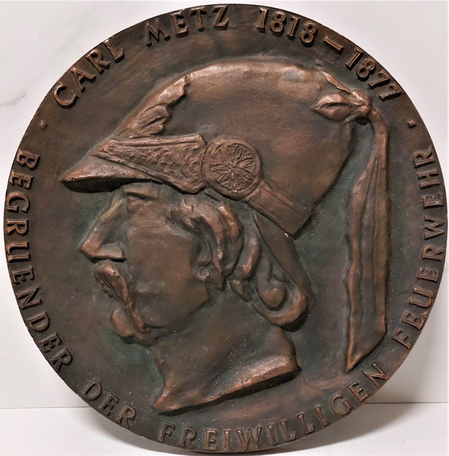 velika brončana plaketa - Carl Metz, 1818.-1877.