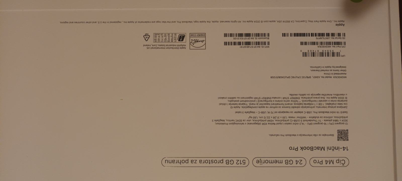 MacBook M4 Pro 14 ,24 Gb 512 GB