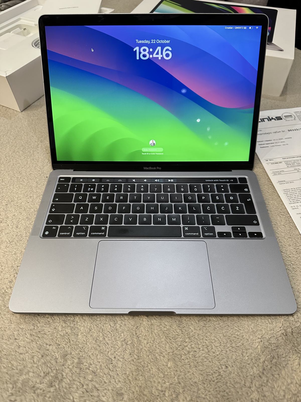 MacBook Pro M1 2020 - Space Gray - Touchbar - 13/256GB/8GB RAM