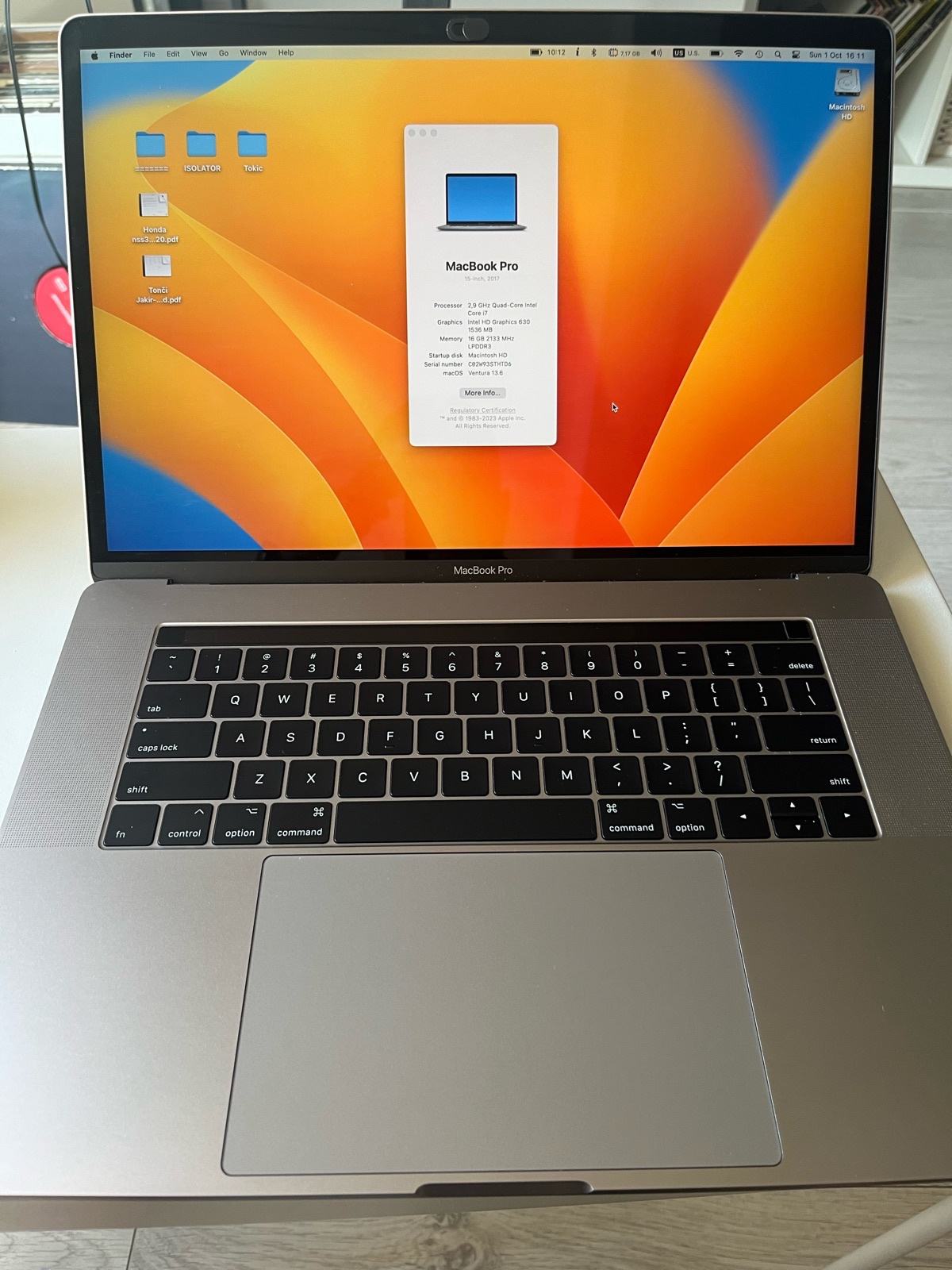 MacBook Pro Touch Bar 15 inch