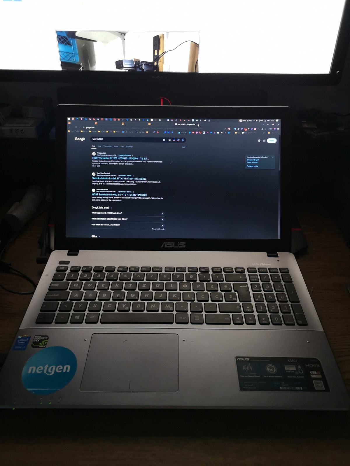 Asus K550JX Laptop 12 GB Ram, Intel i7 4720HQ Nvidia GTX 950