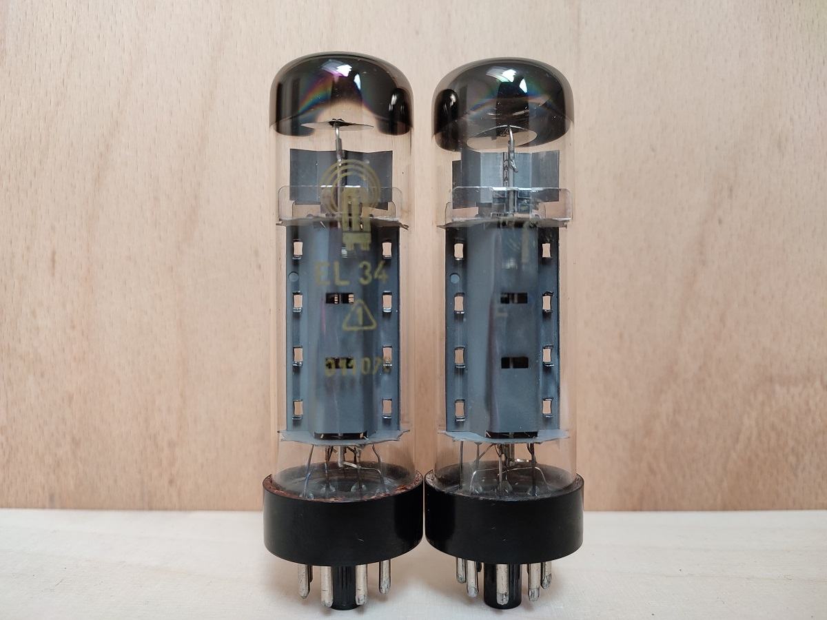 EL34 RFT Disc Getter 3 Mica 100% upareni par EL 34 6CA7 NOS