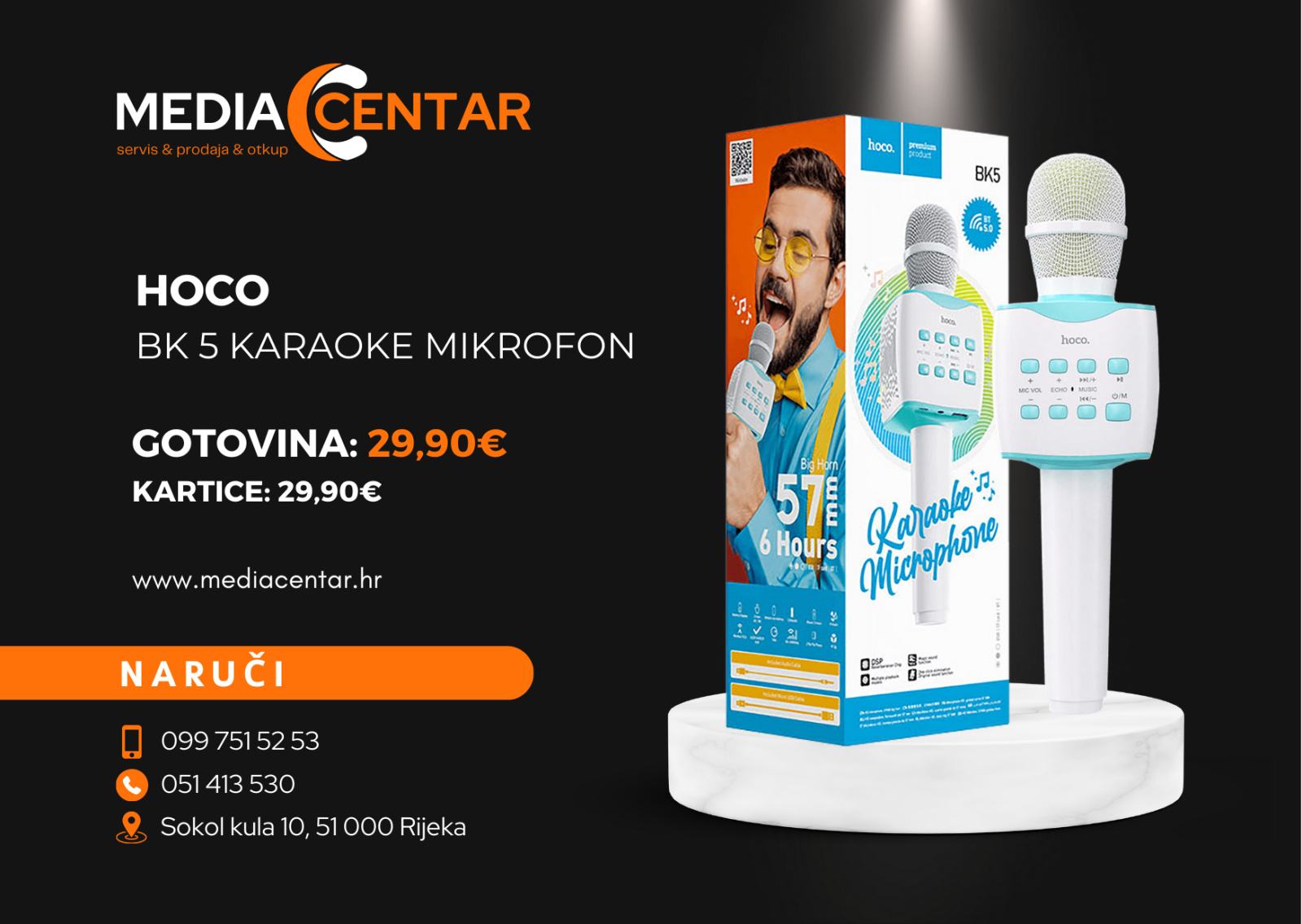 HOCO BK5 Karaoke Mikrofon - Jamstvo, R1, Račun